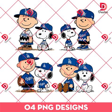 Bundle Snoopy And Charlie Brown La Dodgers Png Svg Dreamer