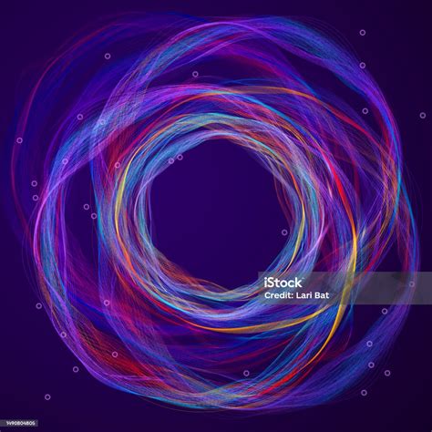 빅 데이터 Ai 네트워크 연결 구조 데이터 전송 보라색 배경에 It 또는 기술 주제에 대한 디자인을 위한 여러 가지 빛깔의 선과 점들로 이루어진 주기적인 물결 그림 0명에