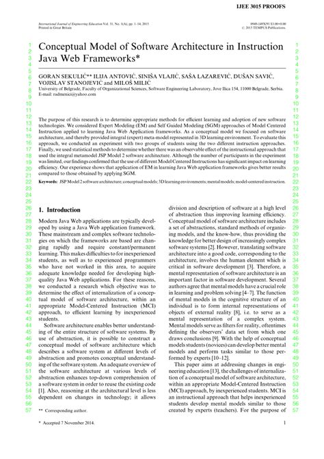 Pdf Conceptual Model Of Software Architecture In Instruction Java Web