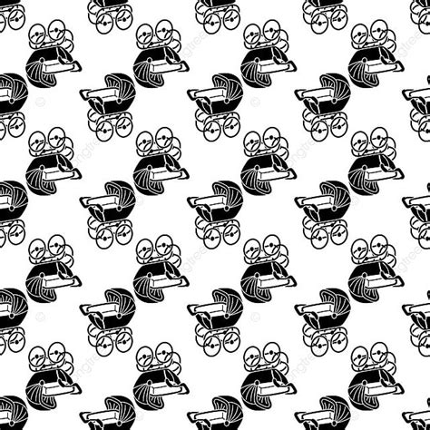 Retro Stroller Pattern Seamless Background Texture Repeat Wallpaper