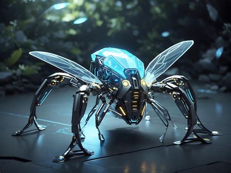Premium Ai Image The Bug Robot In A Lush Garden Setting Surrounded By