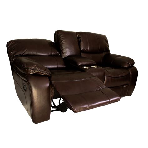 Blake Two Seater Manual Recliner Sofa With Center Table And Cupholders