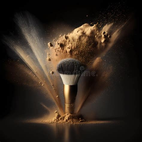 Abstract Makeup Brush With Splashes In Motion Stock Illustration