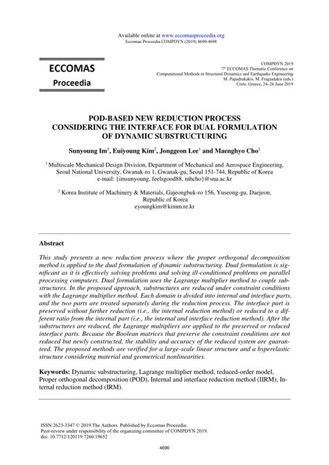 Pdf Pod Based New Reduction Process Considering The Interface For