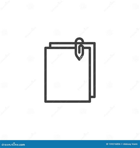 Attach Document File Line Icon Stock Vector Illustration Of Transfer