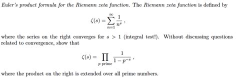 euler s product formula for the riemann zeta