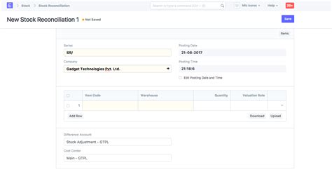 New Stock Reconciliation Error Erpnext Frappe Forum