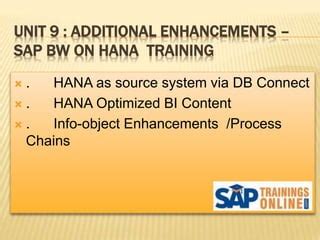 SAP BW On HANA Training PPTX
