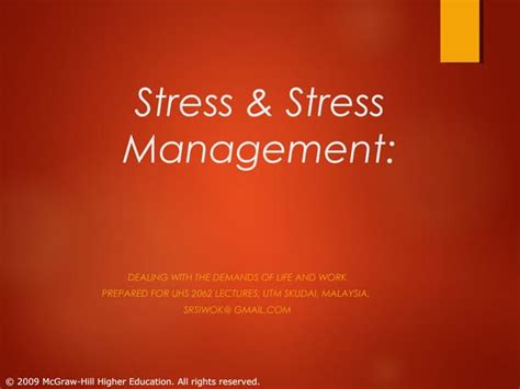 Slides About Stress Management Ppt