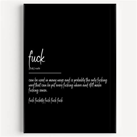 Fuck Definition Print Etsy