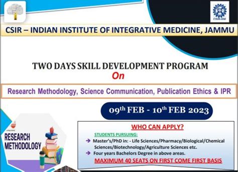 Revised Two Days Skill Development Program On Research Methodology