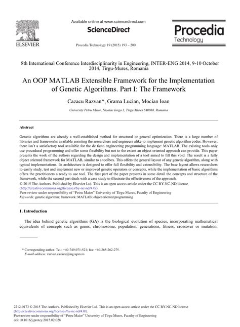 Pdf An Oop Matlab Extensible Framework For The Implementation Of