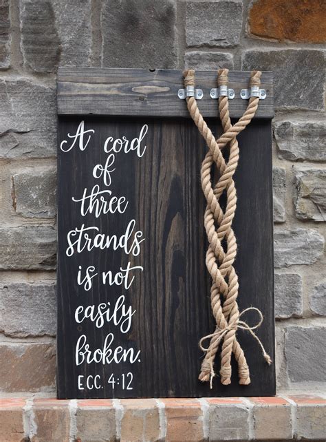 Ecclesiastes 4 12 Scripture Verse A Cord Of Three Strands Custom