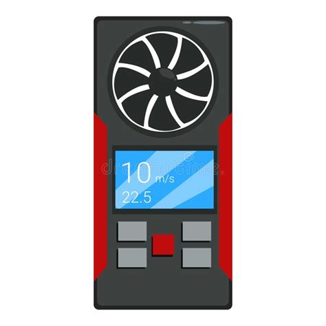 Digital Anemometer Showing Wind Speed Measurement Device Stock Vector