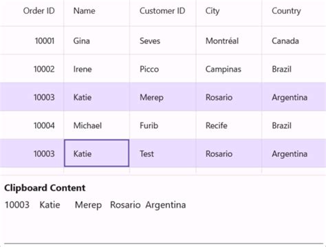 Clipboard Operations In NET Maui DataGrid Control Syncfusion