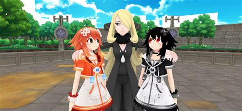 Mmd The Twins Meets Cynthia The Champion By Megaali On Deviantart