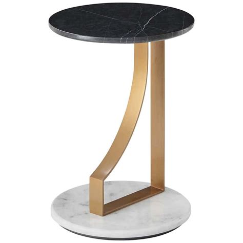 Modern Marble And Brass Side Table For Sale At 1stdibs