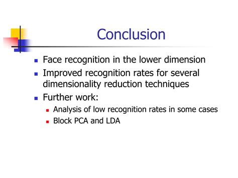 Ppt Comparison Of Dimensionality Reduction Techniques For Face Recognition Powerpoint