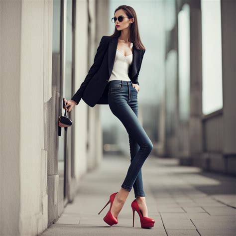 Long Legged Skinny High Heels Woman Ai Generated Artwork Nightcafe