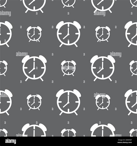 Alarm Clock Sign Icon Wake Up Alarm Symbol Seamless Pattern On A Gray Background Vector Stock