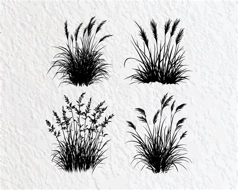 Grass Svg Bundle Grass Silhouette Grass Clipart Grass Outline Grass
