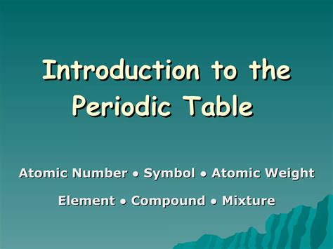 0708 Periodic Table 1 Intro PPT