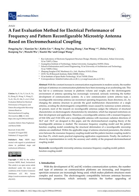 Pdf A Fast Evaluation Method For Electrical Performance Of Frequency And Pattern