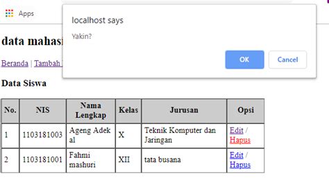 JOGIL CODE DEV FHM Hapus Data Dengan PHP MySQL