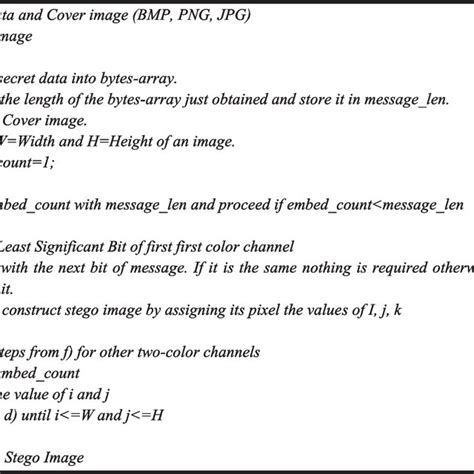Embedding Algorithm The Embedding Process Is As Follows Download