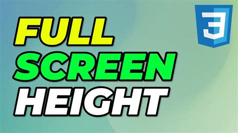 How To Make An Element Take Full Screen Height In Css Youtube