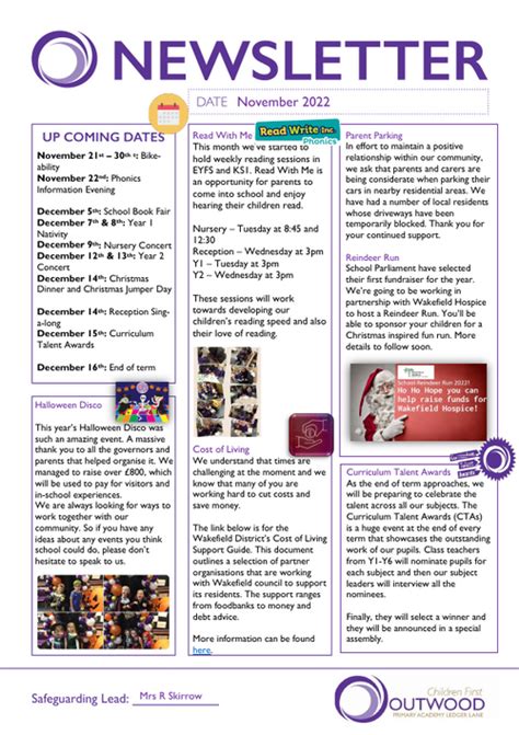 November Newsletter Outwood Primary Academy Ledger Lane