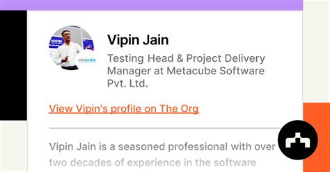 Vipin Jain Testing Head And Project Delivery Manager At Metacube Software Pvt Ltd The Org
