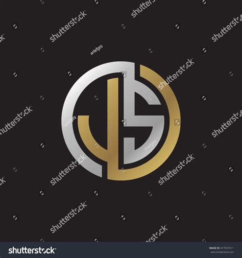 Js Initial Letters Looping Linked Circle Stock Vector Royalty Free