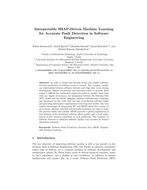 Pdf Interpretable Shap Driven Machine Learning For Accurate Fault