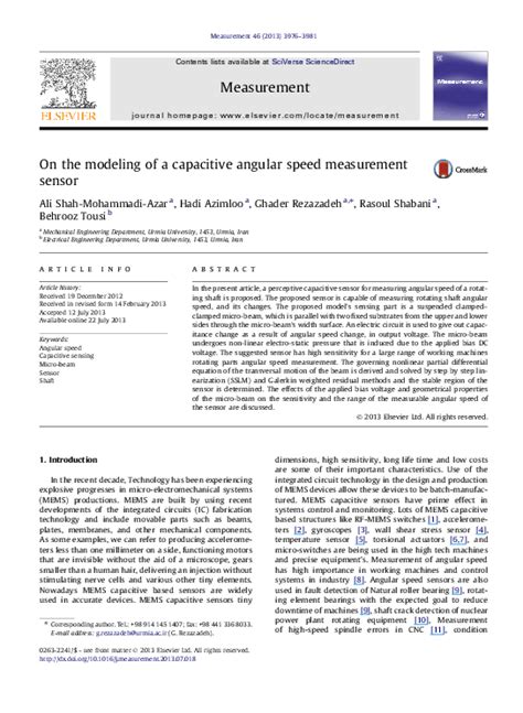 pdf on the modeling of a capacitive angular speed measurement sensor