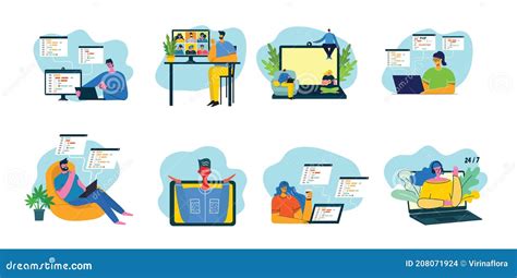 Programming And Coding Website Development Web Designflat Design Modern Vector Illustration