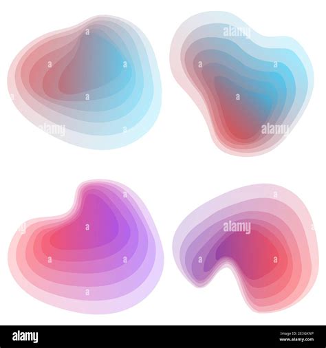 Gradient Topography Collectionabstract Topographical Forms Vector