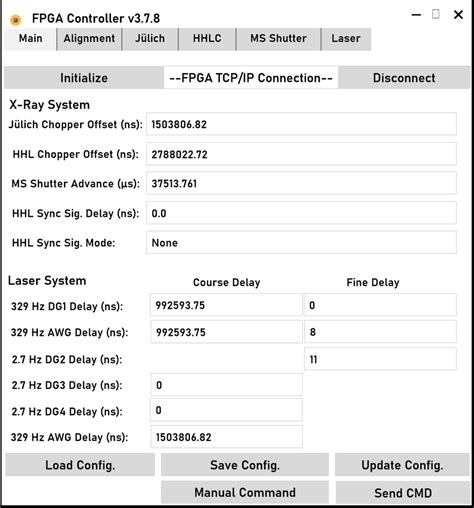 The Fpga Controller Software Gui For The X Ray System And Laser System