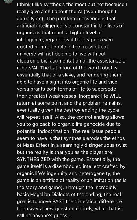 Another Argument For Synthesis R Masseffect