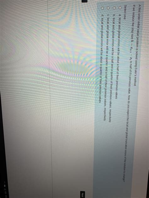 Solved A First Order Initial Value Problem Is Solved Using