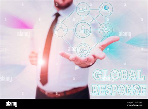 Sign Displaying Global Response Conceptual Photo Indicates The Behaviour Of Material Away From