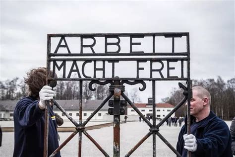 Stolen Concentration Camp Sign With Chilling Inscription Returned Two