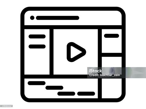 비디오 편집 소프트웨어 인터페이스 클립 미디어 제작 영화 편집기 멀티미디어 아이콘 개요 획 와이어 프레임 레이아웃 그래픽 사용자 인터페이스에 대한 스톡 벡터 아트 및 기타