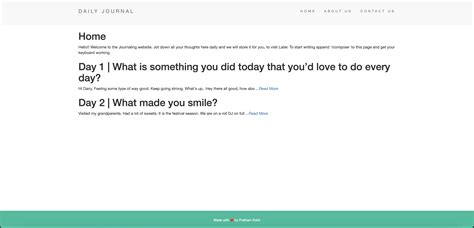 Github Prk21daily Journal A Journaling Website Made Using Bootstrap Nodejs And Mongodb