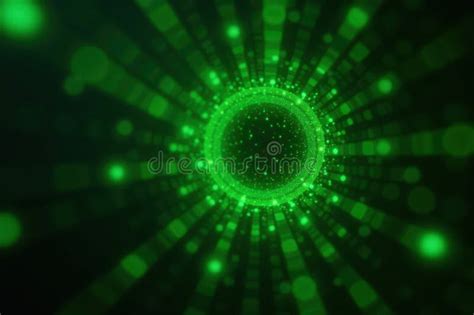 Green Digital Vortex Binary Code Depth Of Field Bokeh Coding Texture