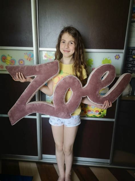 Cursive Name Velvet Pillow Zoe Educational Toy Initial Etsy