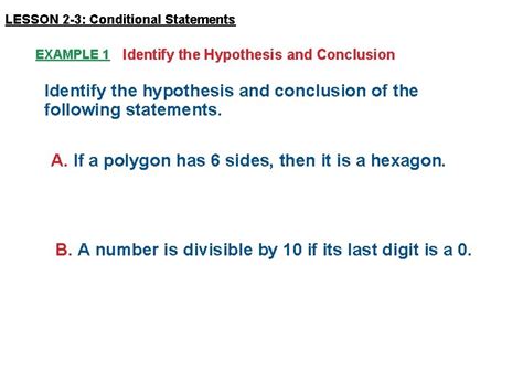 Lesson Conditional Statements TARGETS Analyze Statements
