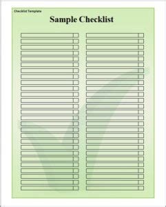 Free Checklist Templates Free Word Templates
