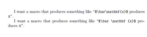 verbatim inline latex code and result of the code similar to