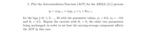 Solved 5 Plot The Autocorrelation Function Acf For The